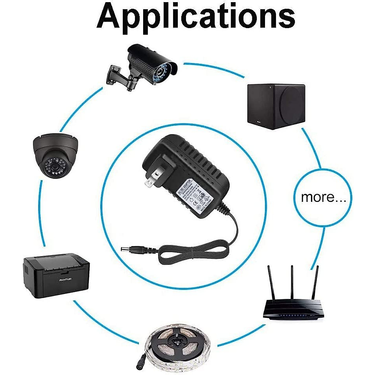 GIZMAC AC/DC Adapter for Hitachi Digital 8 Hi8 8mm Video Camcorder VHSC Camera VM-H710 VM-H710A VM-E410E VM-E510E VM-H510E VM-H610E VM-H710E VM-E710A Battery Charger Power Supply Cord Charger