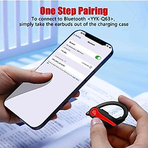 Q63 Wireless Earbuds for Samsung Galaxy Tab A7 Lite with Immersive Sound True 5.0 Bluetooth Over The Ear Sport Headphones with a Charging Case - Stereo Calls Touch Control IPX7 Sweatproof Deep Bass