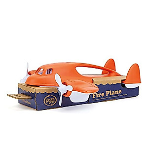 Green Toys Fire Plane - Pretend Play, Motor Skills, Kids Bath Toy Vehicle. No BPA, phthalates, PVC. Dishwasher Safe, Recycled Plastic, Made in USA.
