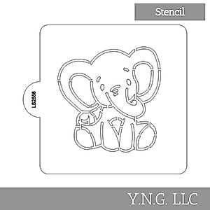 Baby Elephant Shower Detailed Stencil for Cookie OR Cake Decorating Made in USA LS2558