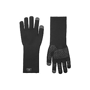 SEALSKINZ Unisex Waterproof All Weather Ultra Grip Knitted Gauntlet Glove, Black, Medium