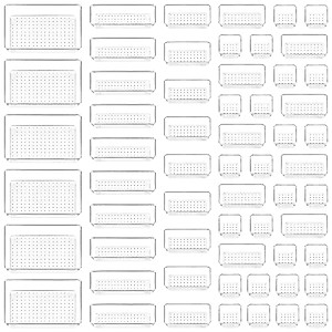 Vtopmart 60 PCS Drawer Organizer, 4-Size Clear Plastic Drawer Organizer Bins Containers for Bathroom and Vanity Storage, Home Organization for Makeup, Kitchen Utensils