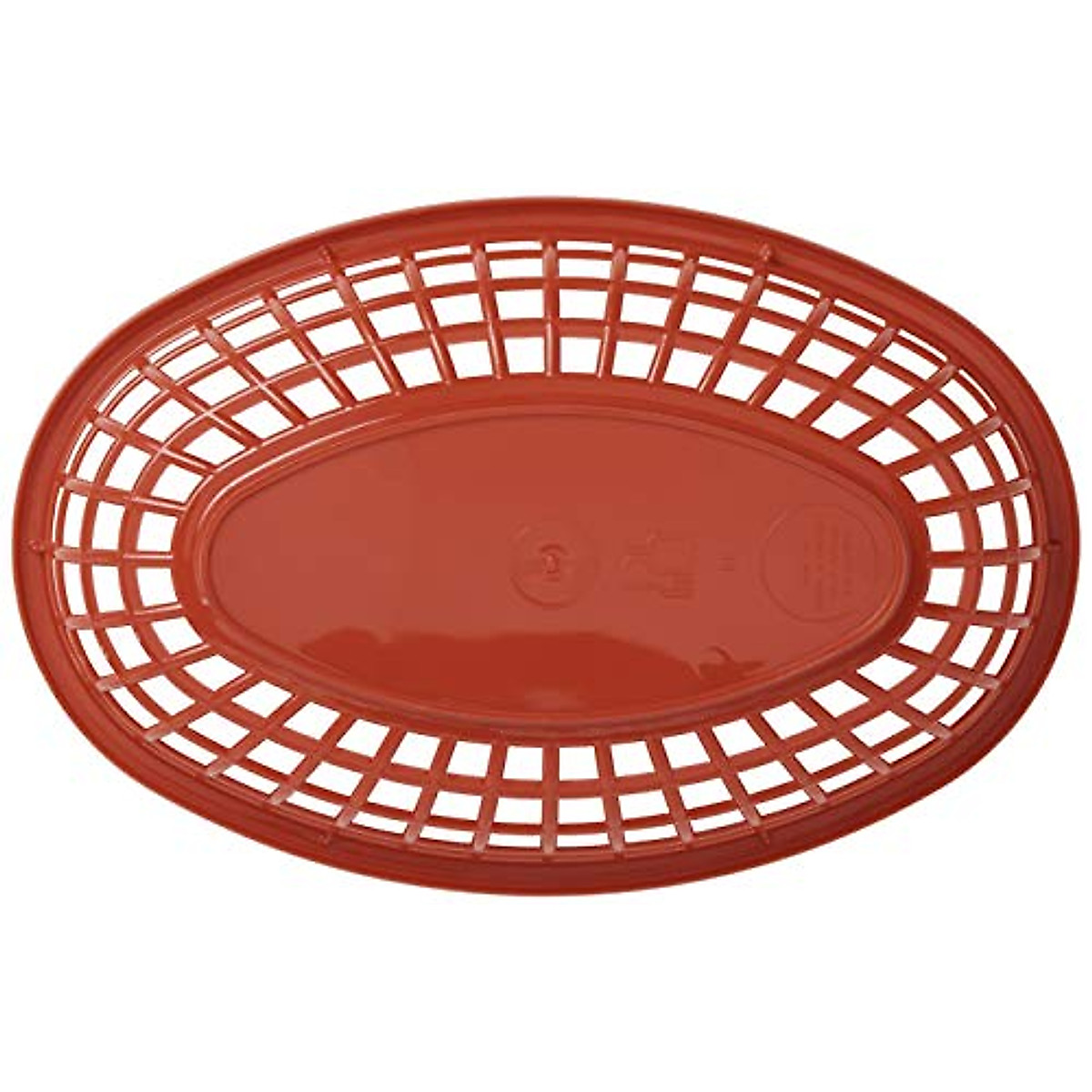 Tablecraft H1074RWB 6 Piece Classic Oval Plastic Baskets, Red/White and Blue