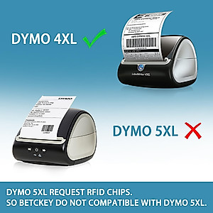 BETCKEY - Compatible DYMO 1744907 (4" x 6") Shipping Labels, Strong Permanent Adhesive & Perforated, Compatible with Rollo, DYMO 4XL & Zebra Desktop Printers[10 Rolls/2200 Labels]