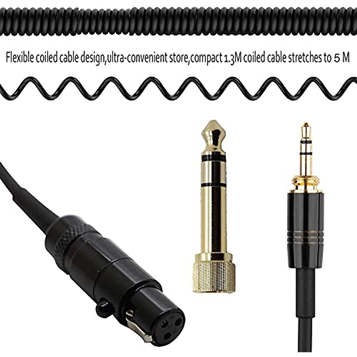 Q701 Cable, Replacement Audio Cable AUX Wire Cord Compatible with AKG K240 Q701 K701 K702 K271 K271s K712 K272 K240s K141 K171 K181 K267 Pioneer HDJ-2000 Headphones (Black)