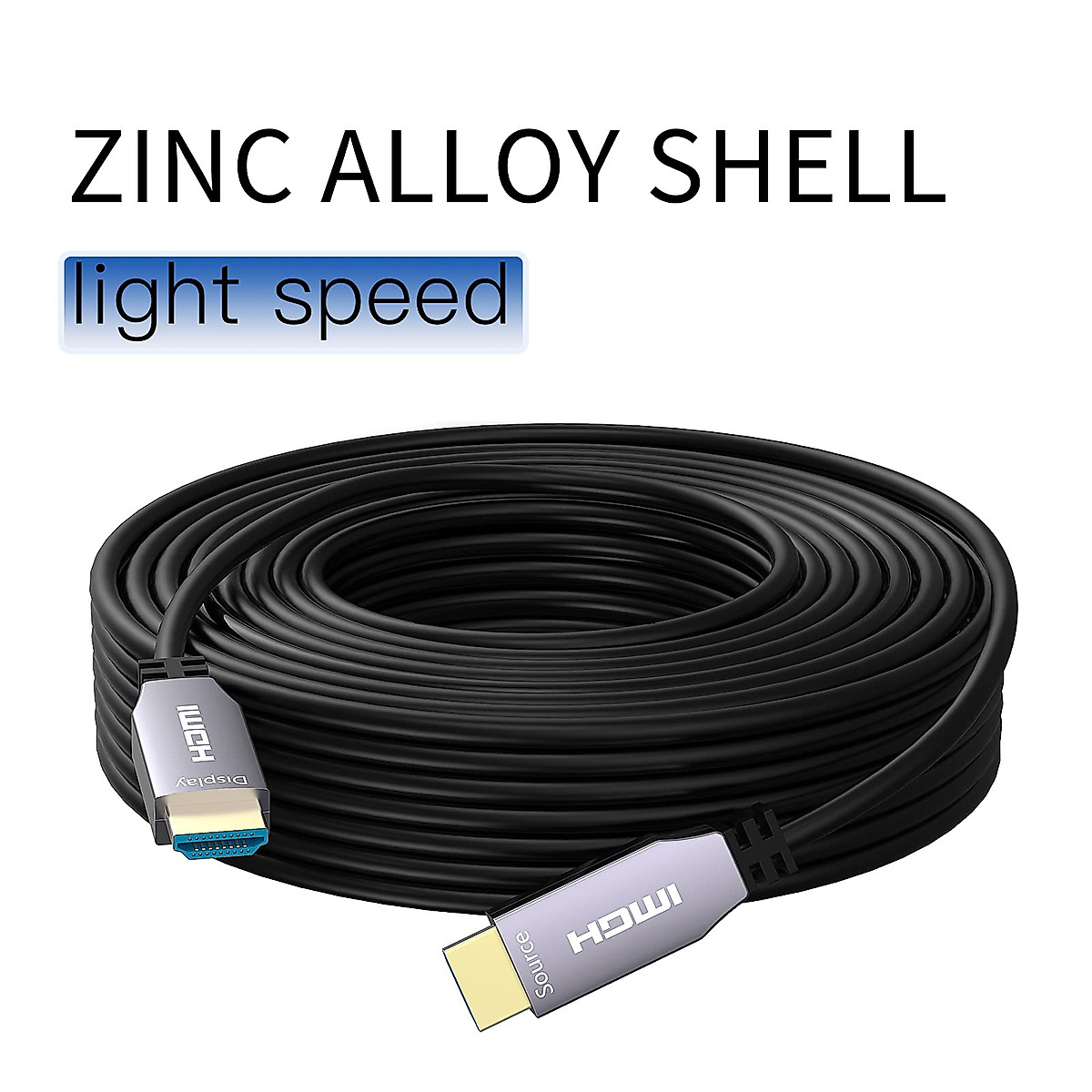 Fuwaderp HDMI Cable 100 ft/Fiber Optical High Speed 18Gbps UHD 4K HDMI Cable/Support 4K@60Hz,4:4:4,HDCP2.2,HDR10,ARC,3D,Dolby Vision,HEC,One Direction