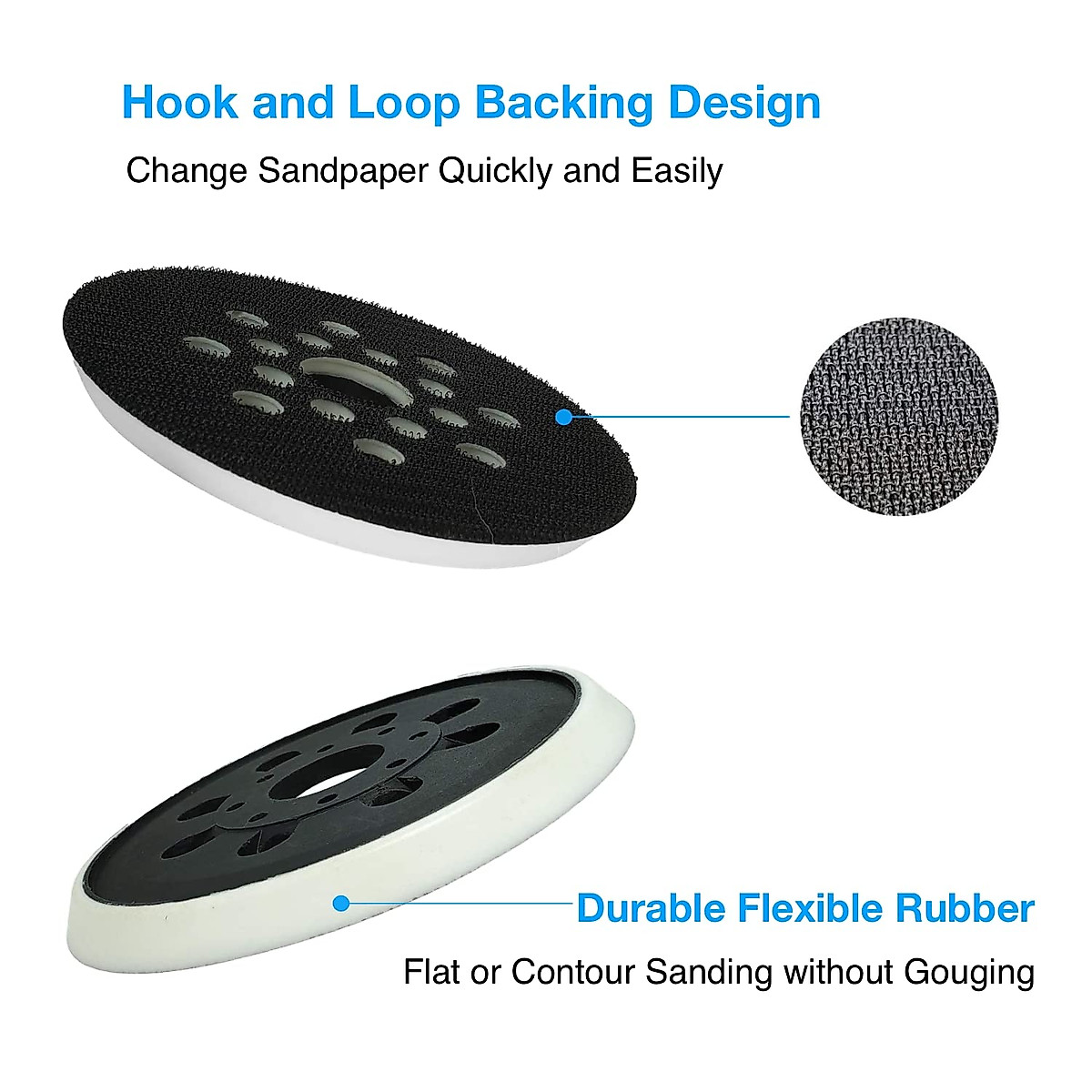 5 Inch Hook and Loop Sander Backing Pad for RS035, Compatible with Bosch ROS20VS and ROS10 Random Orbital Sander