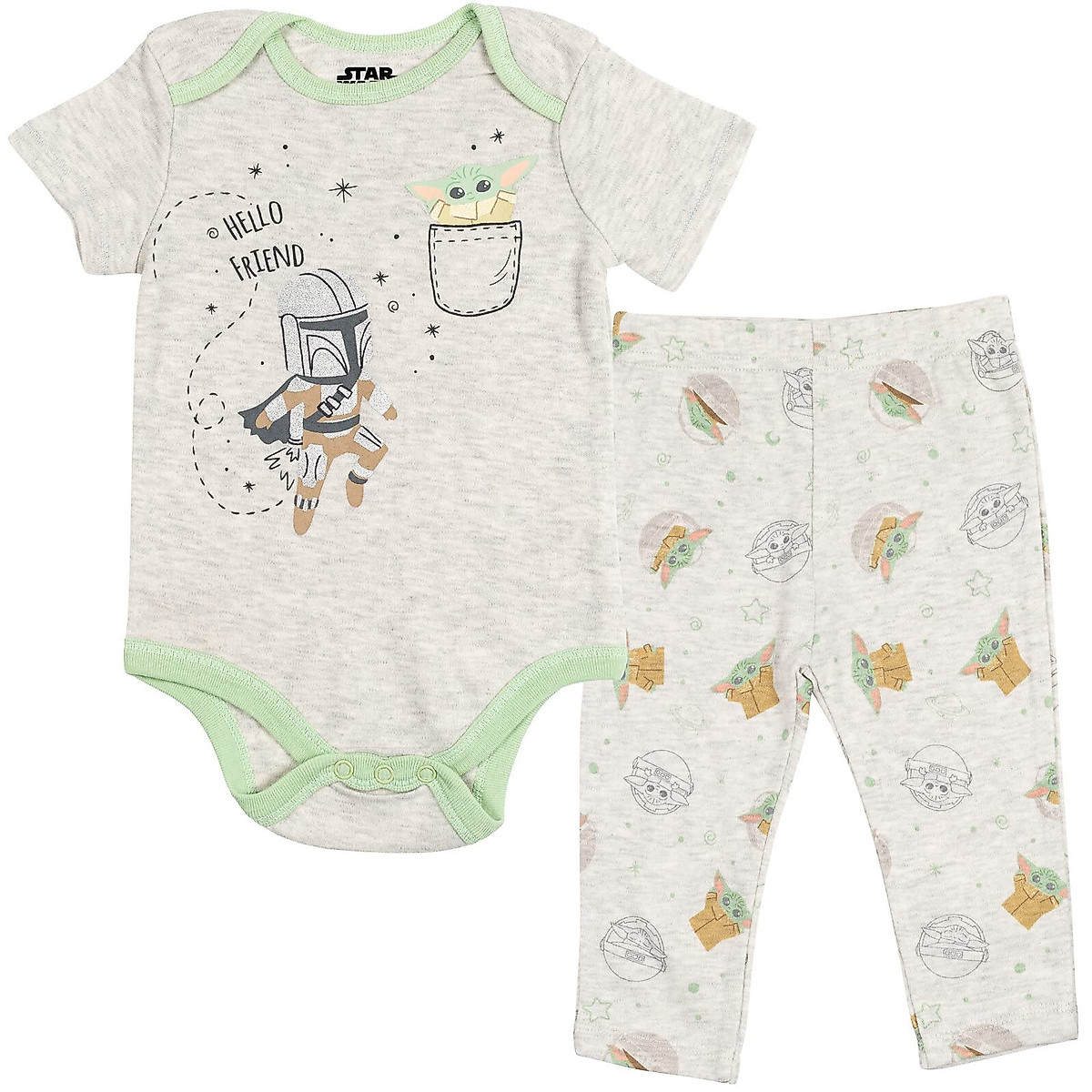 STAR WARS The Mandalorian Baby Yoda Baby Boys 8 Piece Layette Set 0-3 Months