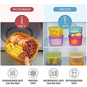 ANJUKE 7PCS Meal Prep Containers, Reusable Plastic Food Storage Containers with Lids for Takeout, Soup - BPA-Free - Microwave, Dishwasher, Freezer Safe(900ML-31OZ)
