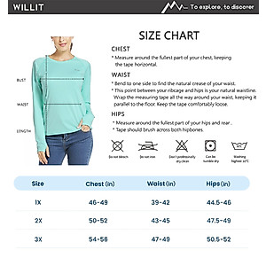 Willit Women's UPF 50+ Sun Protection Shirt Long Sleeve SPF UV Shirt Rash Guard Swim Hiking Fishing Tops Lightweight Slubby Light Blue M
