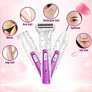 Electric Razor for Women, Nivlan Painless 2 in 1 Wet & Dry Lady Shaver for Women, Portable Waterproof Bikini Trimmer Body Hair Removal for Legs, Underarms, Armpit, Face (Rose Gold)