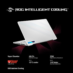 ASUS ROG Zephyrus 14 Gaming Laptop,14 inches FHD（1920x1080） 144Hz Display,16GB RAM,512GB SSD,AMD Ryzen 7 5800HS,NVIDIA GeForce RTX 3060,Backlit KB,Wi-Fi,HDMI,Win11,Moonlight White,W/GaLiMu