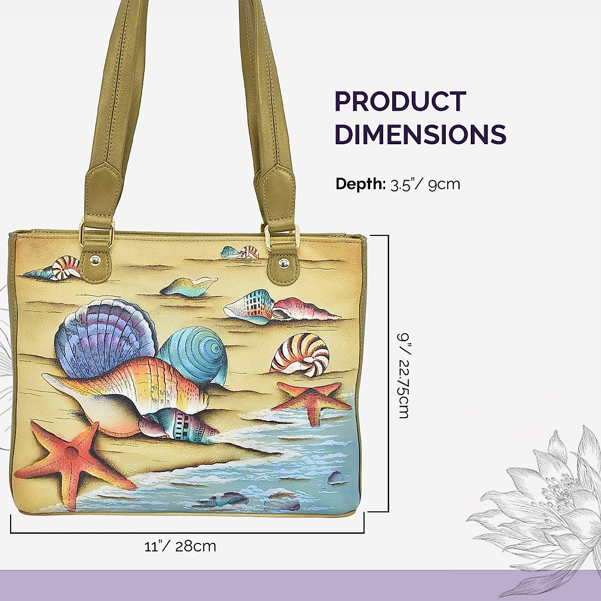 Anuschka Women’s Hand Painted Genuine Leather Medium Shopper - Gift of the Sea