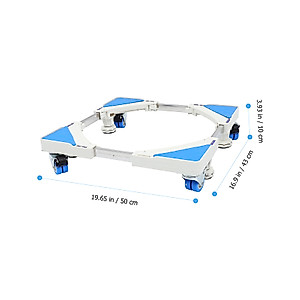 SOLUSTRE Shelf Holder for Kitchen Utensils Dryer Stand Adjustable Base Washer Base Fridge Stand Base Mobile Base Washer Stand White Washing Machine Trolley Stainless Steel