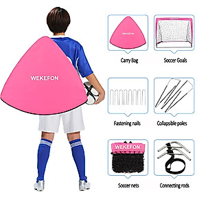 Soccer Goal for Backyard Set of 2 - Size 2.9'x2.4' Portable Pop Up Practice Mini Soccer Goals with Carry Case - Lightweight and Foldable - Ideal for Kids Age 1-8