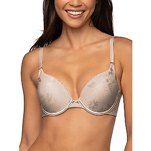 Vanity Fair Womens Ego Boost Add-a-size (+1 Cup Size) Push Up Bra, Underwire - Beige Jacquard, 36A US