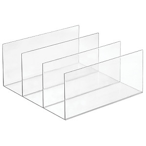 mDesign Plastic Purse/Handbag Organizer - Closet Divided Storage for Bags, Clutches, Wallets, Wristlets - Space-Saving Bedroom and Cabinet Organization, Lumiere Collection - Clear