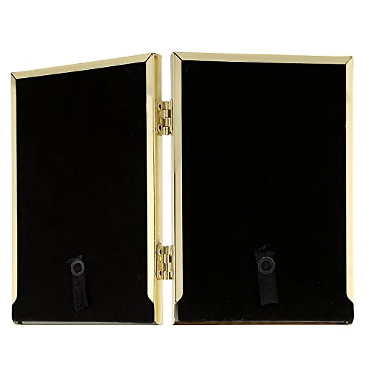 YiPinYin 4x6''Hinged Double Simply Gold Metal Picture Frame, Elegant Narrow Plated Metal Photo Frames 4 x 6'' With Soft Touch Velvet Backing for Desktop