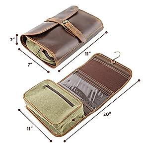 moonster Hanging Toiletry Bag for Men & Women, Leather Toiletry Bag for Men, Mens Toiletry Bags for Traveling, Hanging Travel Toiletry Bag, Mens Travel Bag Toiletry, Dopp Kit Shower Bags for Men