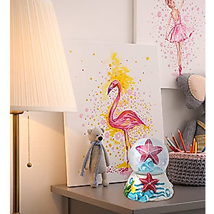 COTA Global Starfish Stone Snow Globe - Sparkly Water Globe Figurine with Sparkling Glitter, Collectible Novelty Ornament for Home Decor, for Birthdays, Christmas, and Valentine's Day