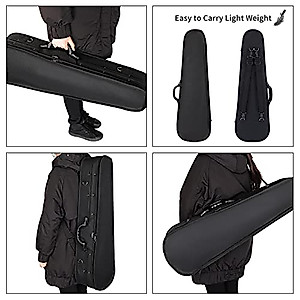 ADM 4/4 Full Size Violin Hard Case Basic Professional Triangular Shape Backpack, Super Light Suspension, Black