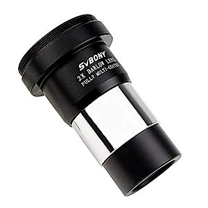 SVBONY 2X Barlow Lens 1.25 inch Double The Magnification Multi Coated Broadband Green Film Telescope Accessory with M42 Thread
