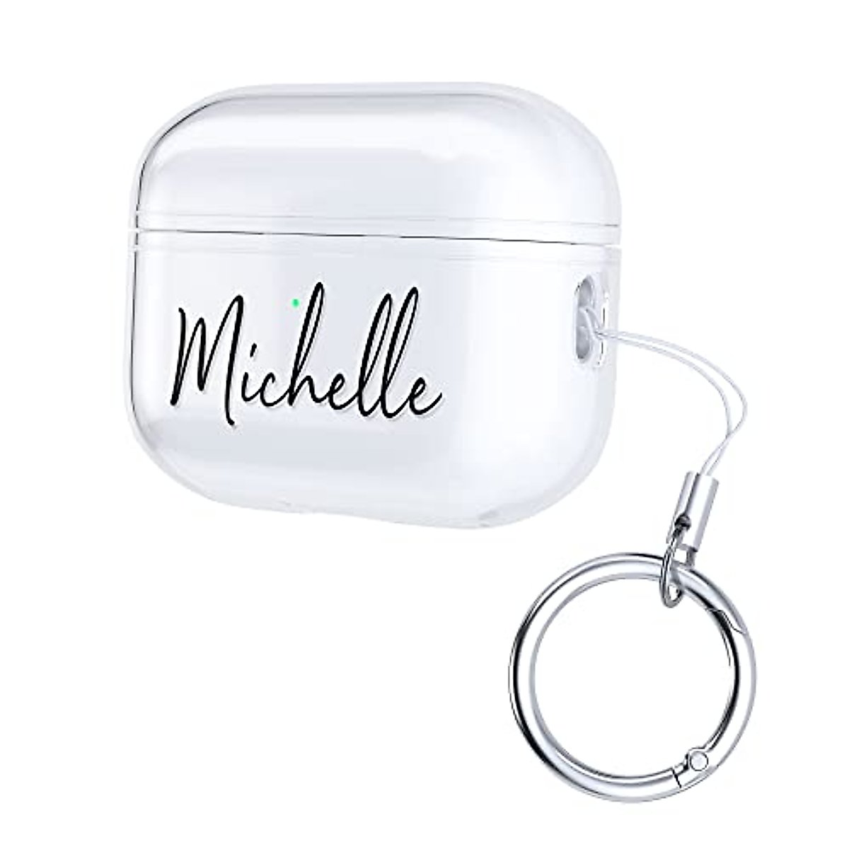Case Charming Custom Name Case for AirPods Pro 2nd Generation 1st 3rd Clear Personalized with Keychain Carabiner