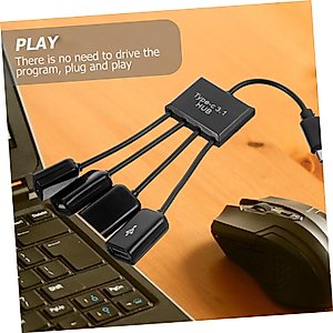 Hemobllo 1 Set Laptop Port Hubs Keybar Adaptador Universal LAN Port Hubs USB Hub Blackets Hub Hub Noire U Disk USB Drive Hub Converter Cable Keypad Extender USB Splitter Cell Phone Adapter