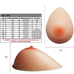 Aonkey Silicone Breast Forms Fake Boobs for Crossdresser/Mastectomy Patient.. (XXXXL（1600g/pair), Nude