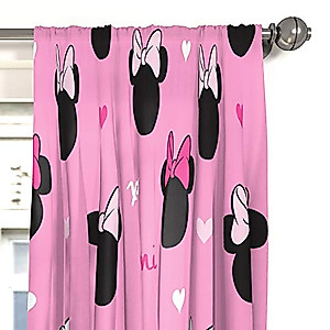Jay Franco Disney Minnie Mouse Hearts N Love 84" inch Drapes - Beautiful Room Décor & Easy Set Up, Bedding - Curtains Include 2 Tiebacks, 4 Piece Set (Official Disney Product)