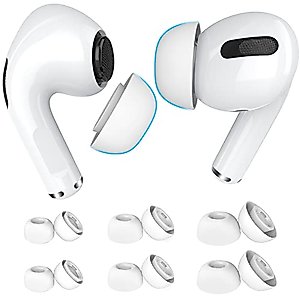 AhaStyle AirPods Pro 2 Replacement Ear Tips with Noise Reduction Hole【Fit in The Charging Case】 6 Pairs Compatible with Apple AirPods Pro 2019 & AirPods Pro 2 2022