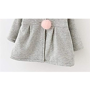 CoKate Infant Baby Girl Fall Winter Hooded Coat Sweet Rabbit Jackets Outerwear (Grey, 12-18 Months)