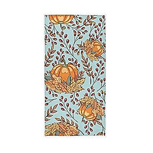 Autumn Pumpkin Leaves Soft Hand Towels for Bathroom 30X15,Decorative Fall Seasonal Vegetables Kitchen Dish Fingertip Towels Washcloth for Guest Gift Home Family