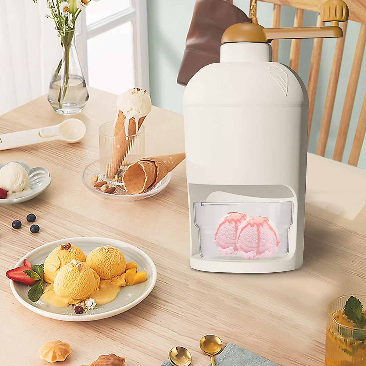 Ice Shaver, Slushie Maker with 4pcs Ice Mold, Portable Ice Shaver for Home Use, Shaved Ice Maker Machine for Snow Cones, Frozen Cocktails, Flavored Health