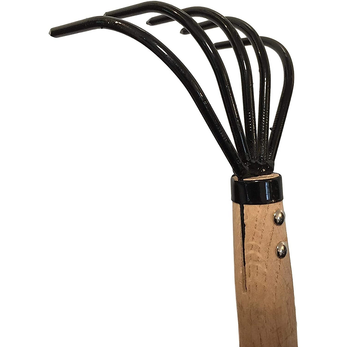 Garden Guru Hand Rake Cultivator Claw Soil Tiller - Military Grade Steel - Rust Resistant - 5 Tine Japanese Ninja Claw - Comfortable Wood Handle - Perfect Pulverized and Aerated Soil (2 Pack)