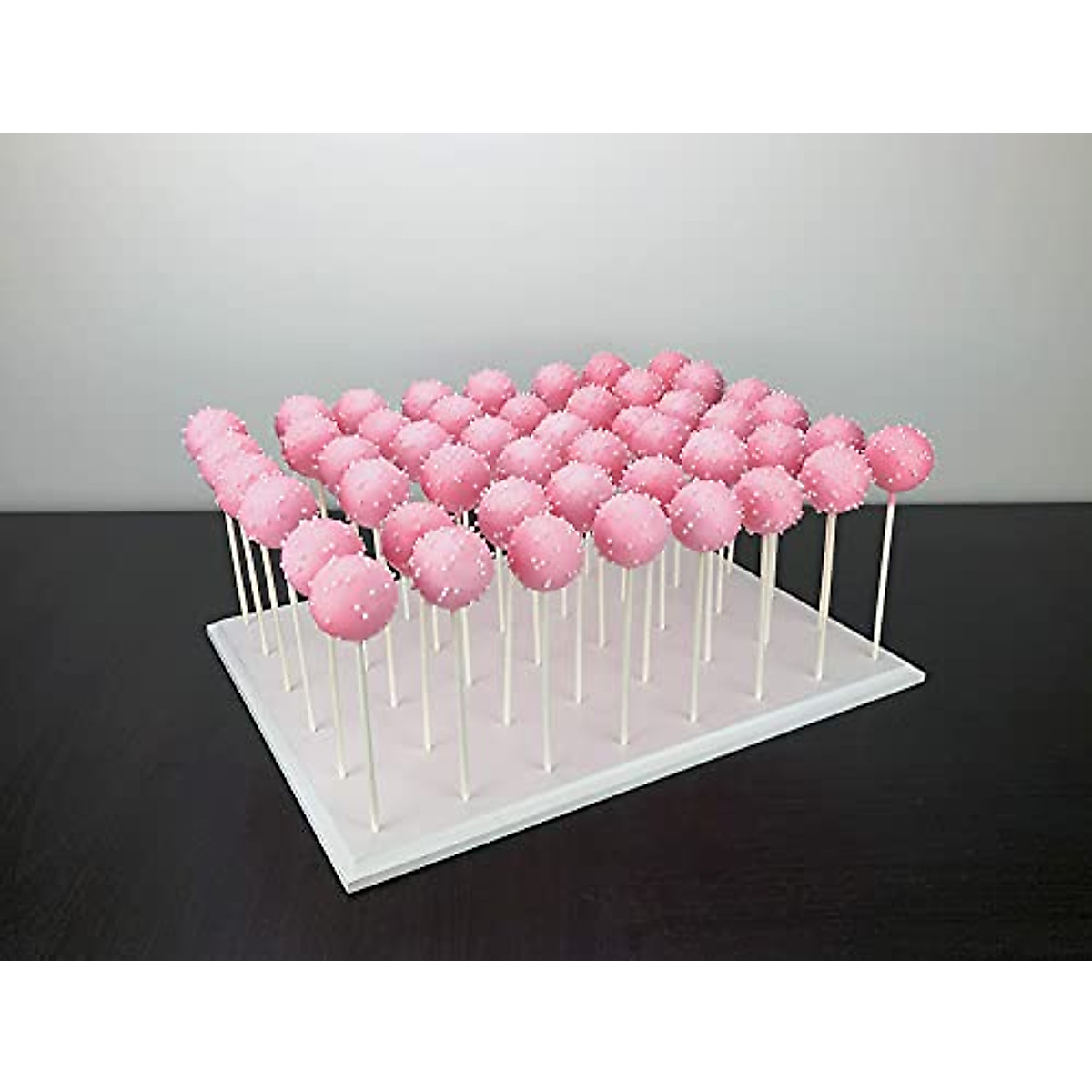 Nangopop Cake Pop Stand Display - 48 Count Wood Lollipop Holder, Candy or Sucker Stand for Wedding, Baby Shower, Birthday Party - Fit 5/32" (4mm) Lollipop Sticks