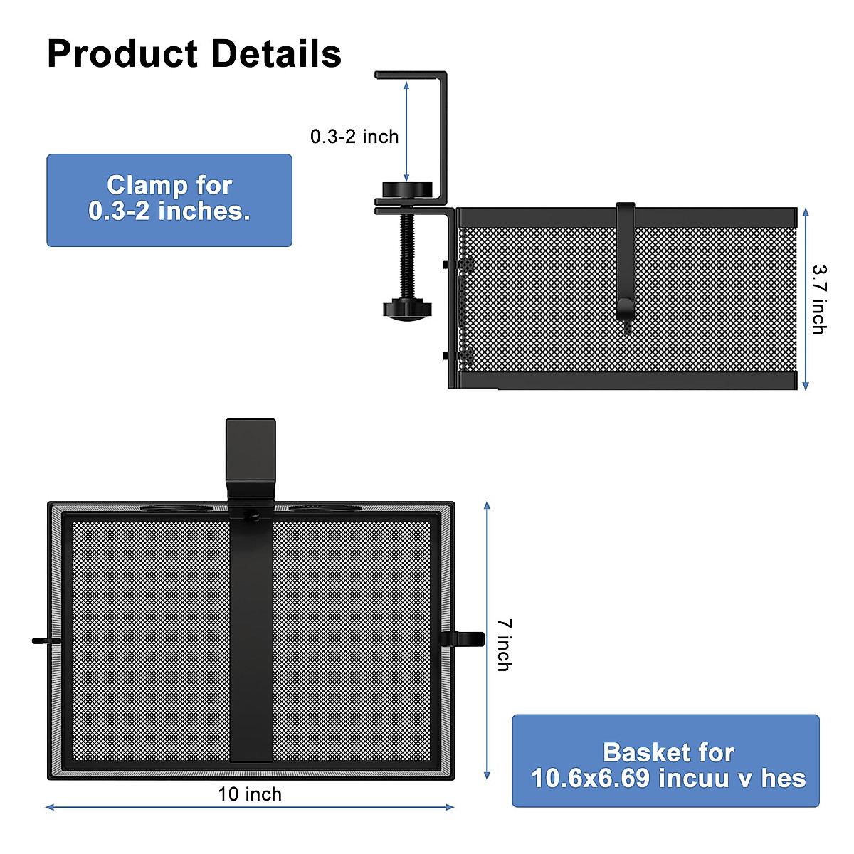 HAMOPY Under Desk Drawer Organizer, Clamp-on No Drill Under Desk Storage Drawers with 2 Cable Holes, 360° Rotatable Hidden Desk Must Haves for Home and Office Accessories