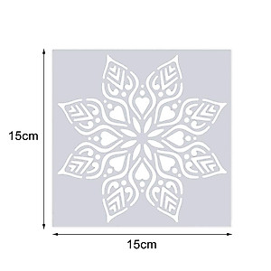 16 Pcs (6 x 6 Inch) Reusable Stencils, Mandala Stencils Mandala Dot Painting Templates Stencil for Painting Art Scrapbook (white-16pcs)