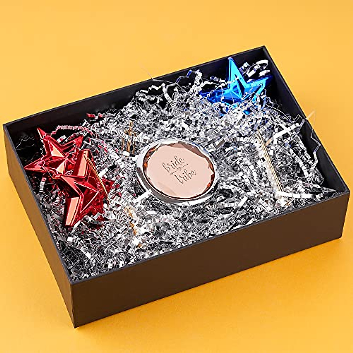 Kolewo4ever 1LB Crinkle Cut Paper Shred Filler Metallic Shredded Paper Filler Strands Shred Raffia Tissue Craft Bedding Cushion, Wedding Birthday Bridesmaid Engagement Gift Box Bag Retail (Silver)