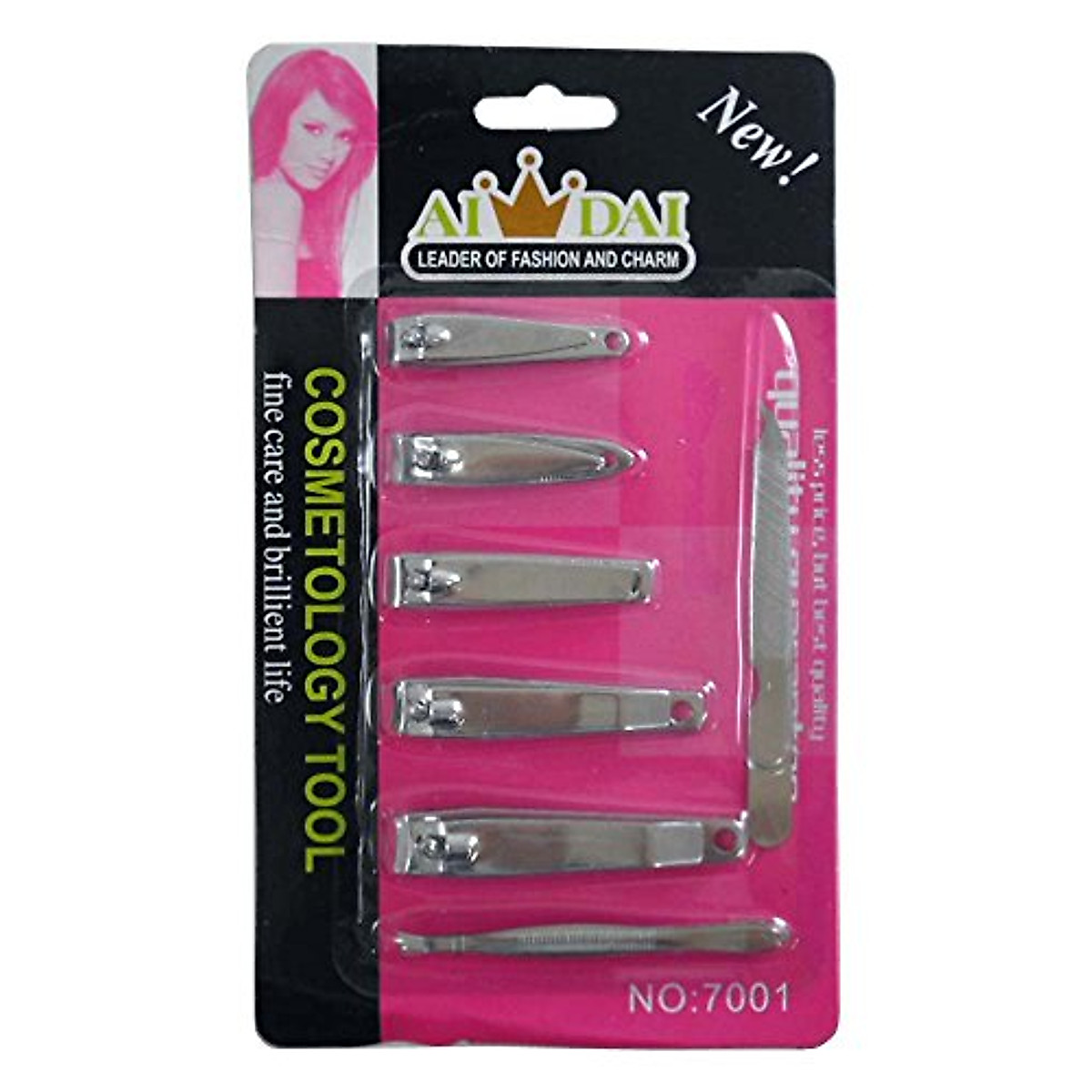 Hawk 7 Piece Cosmetology Set with Nail Clippers, Cleaner, File and Tweezers - B8506-YW