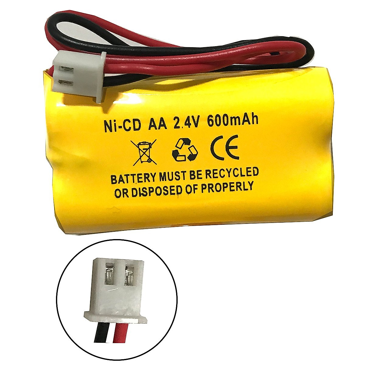 (2 Pack) 2.4v Exit Sign Emergency Light Battery Lithonia 10010034 Exitronix 10010036 2.4v 600mah 2.4v 400mah NiCad Battery NiCd Exell EBE-179 2.4v 700mah Battery