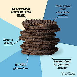 Honey Stinger Organic Gluten Free Cookies & Cream Waffle | Energy Stroopwafel for Exercise, Endurance and Performance | Sports Nutrition for Home & Gym, Pre and Post Workout | 12 Waffles, 12.72 Ounce