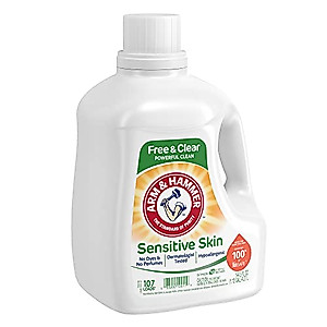 Arm & Hammer Sensitive Skin Free & Clear, 107 Loads Liquid Laundry Detergent, 144.5 Fl oz