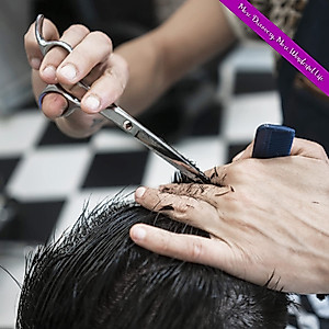 COOLALA Stainless Steel Hair Cutting Scissors 6.5 Inch Hairdressing Razor Shears Professional Salon Barber Haircut Scissors, One Comb Included, Home Use for Man Woman Adults Kids Babies