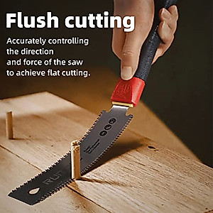 RUITOOL Japanese Hand Saw 6 Inch Pull Saw Double Edge SK5 Flexible Blade 11/17 TPI Non-slip Handle Flush Cut Saw Wood Saw for Woodworking Tools