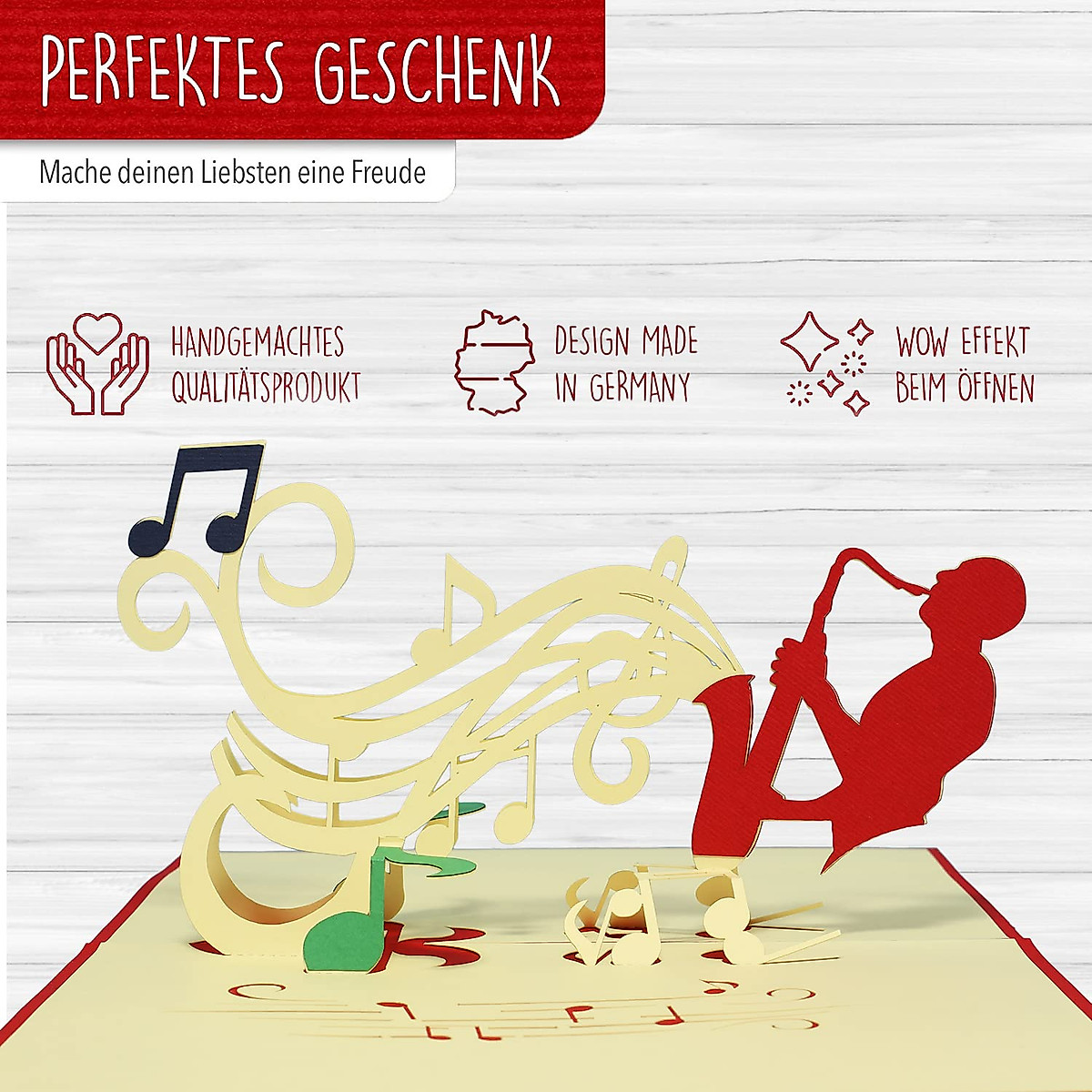 Lin Pop Up Birthday Cards Voucher Cards Music Concert Saxophone