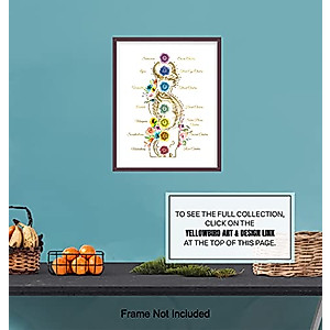 Zen Buddhism Chakra Decor - Spiritual Meditation Namaste Wall Art - Gift for New Age, Buddha, Yoga Fan, Women - Floral Decoration for Home, Spa, Bedroom, Living Room -8x10 Boho Picture Poster