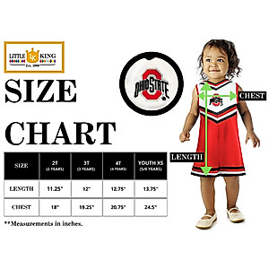Little King NCAA Toddler/Youth Girls Team Cheer Jumper Dress-Ohio State-4T