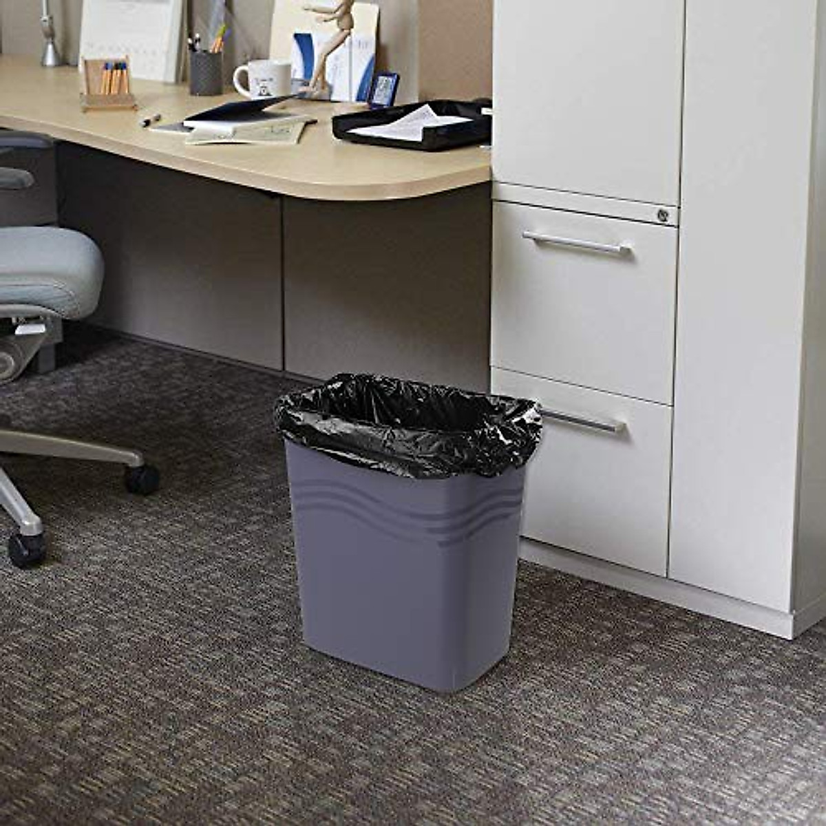 Ramddy 5 Gallon Trash Bags, Black Waste Bin Liners for Home, Office (150 Counts/6 Rolls)