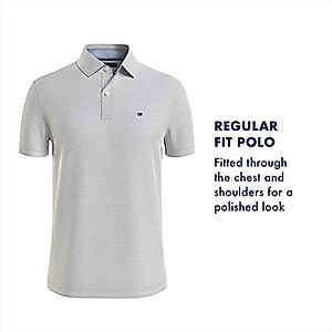 Tommy Hilfiger mens Long Sleeve in Regular Fit Polo Shirt, B65 Charcoal Grey Heather, XX-Large US